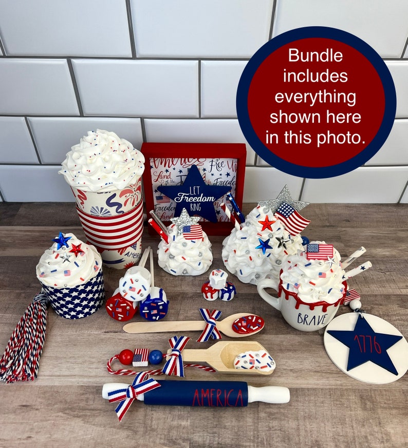Patriotic Tiered Tray Decor Bundle | Americana Summer Decorations - Etsy