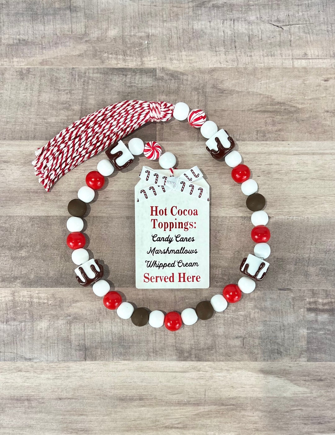 Hot Cocoa Toppings Beaded Garland | Hot Chocolate Tiered Tray Decor - Etsy