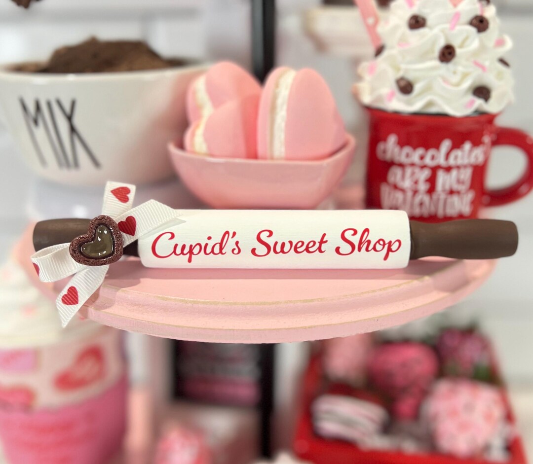 Cupid's Sweet Shop Mini Rolling Pin | Valentine's Day Tiered Tray Decor ...