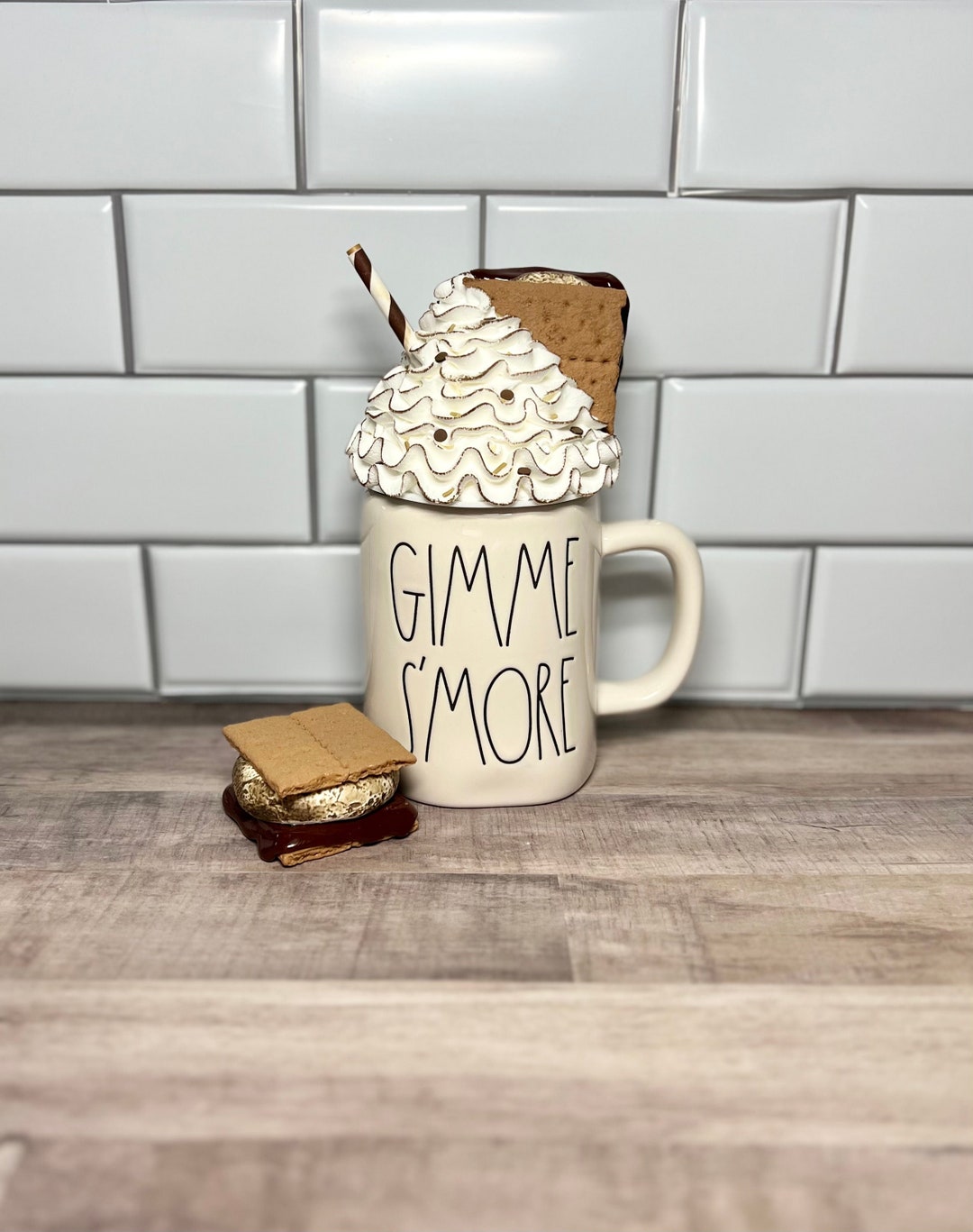 NEW Toasted Realistic S'more Faux Whipped Cream Mug Topper TOPPER ONLY ...