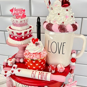 Traditional Red and Pink Valentine's Day Tiered Tray Bundle | Valentine ...