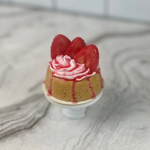 Realistic Fake Strawberry Shortcake | Individual Sized Faux Strawbery ...