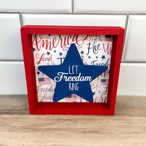 Patriotic "let Freedom Ring" Sign | Patriotic Tiered Tray Décor ...