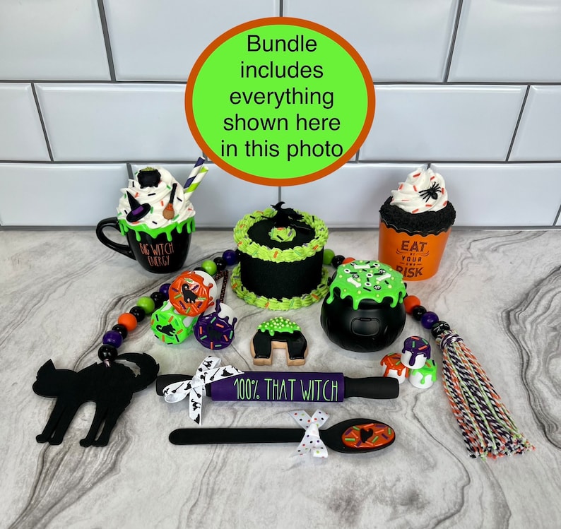 Witchy Halloween Tiered Tray Decor Bundle | Witch Decorations Set - Etsy