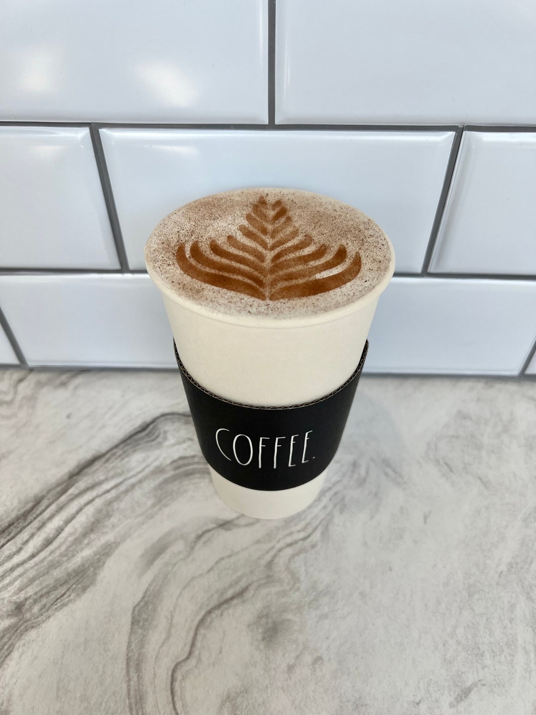 Fake Latte Cup: Cinnamon Leaf Design, Coffee Bar Decor - Etsy