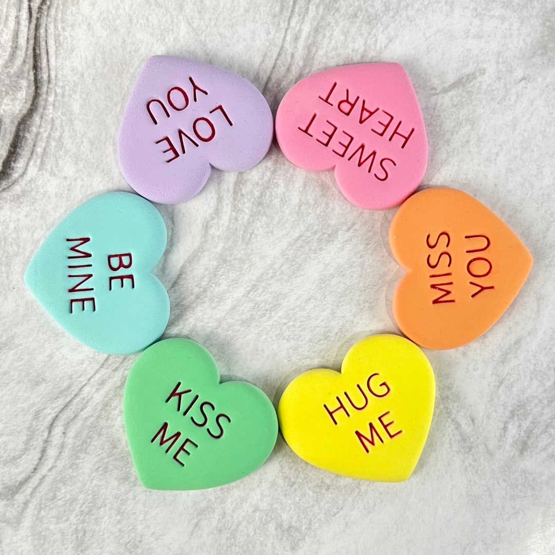 Large Fake Candy Hearts | Faux Heart Shaped Cookies for Display Only ...