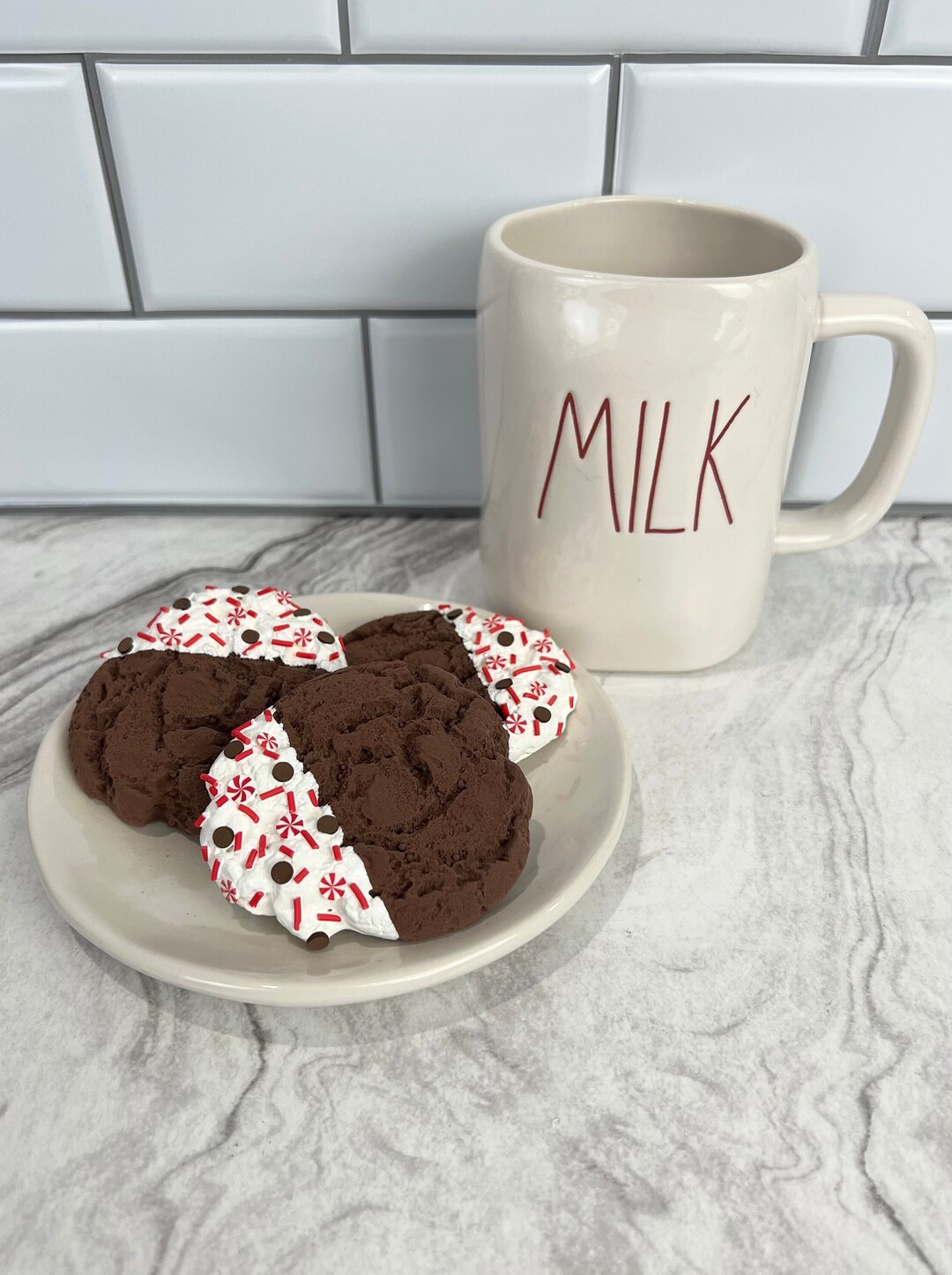 Fake Chocolate Dipped Cookies: Christmas Decor Display - Etsy