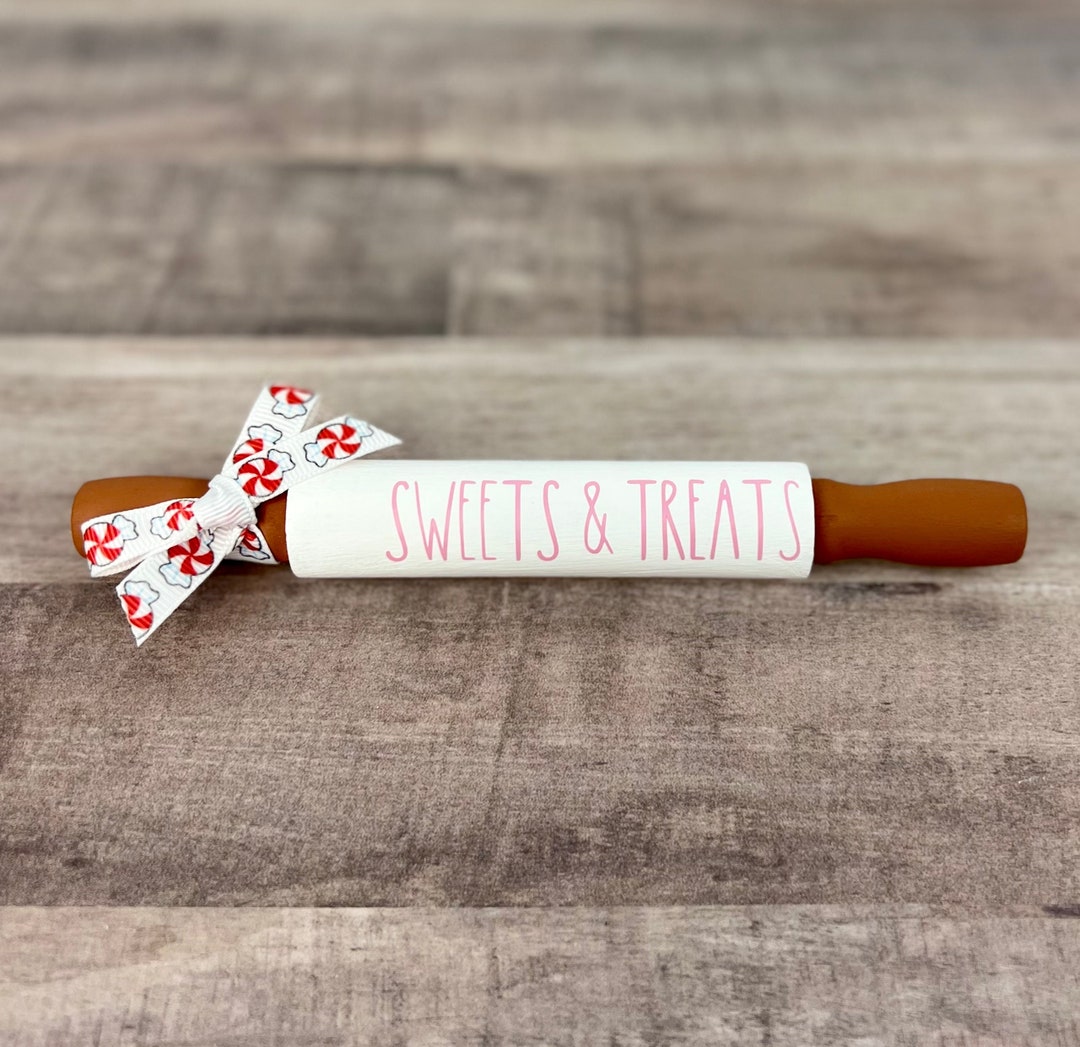 Mini “sweets & Treats” Rolling Pin - Pastel Christmas Tiered Tray Decor ...