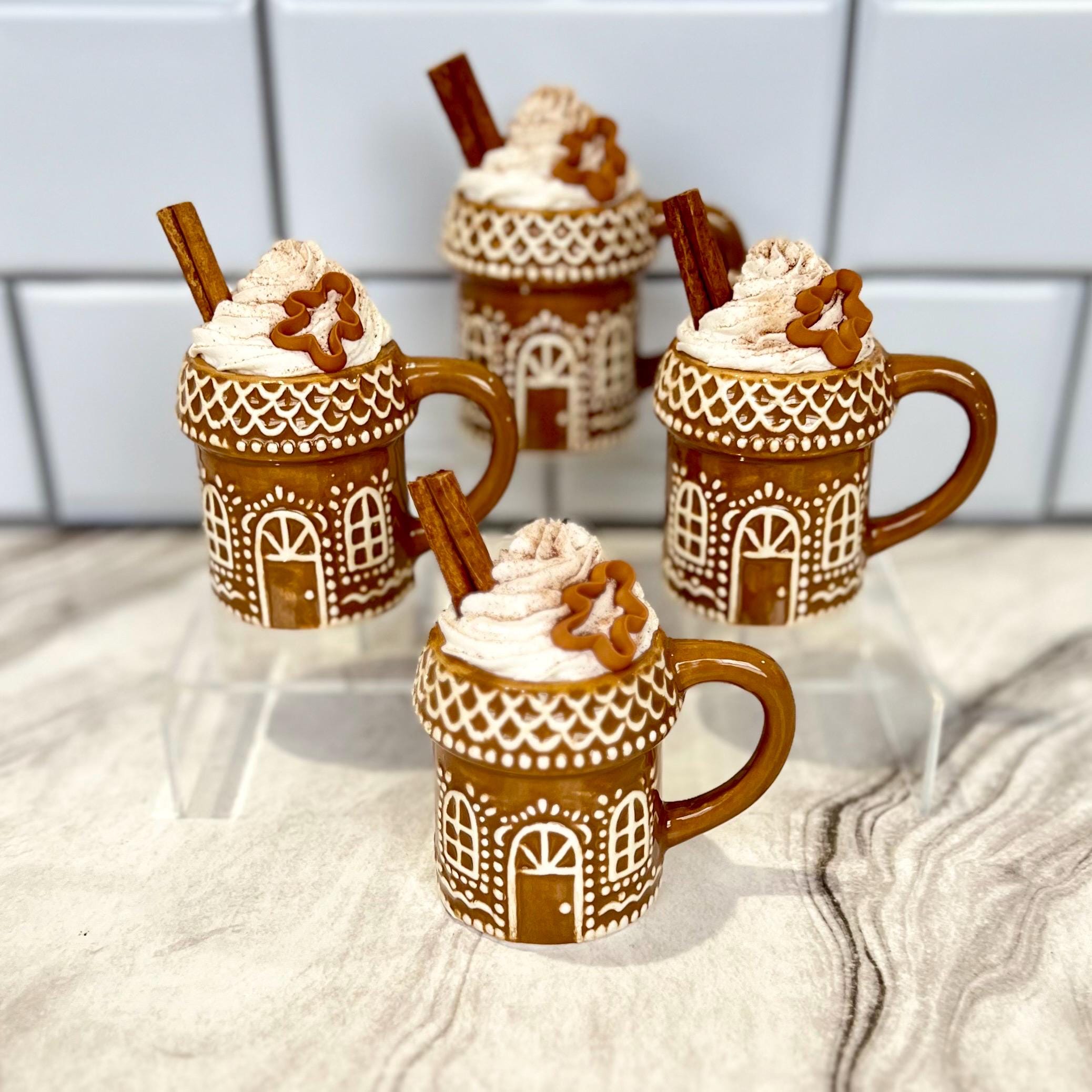 Neutral Gingerbread House Mini Mug | Gingerbread Decor - Etsy
