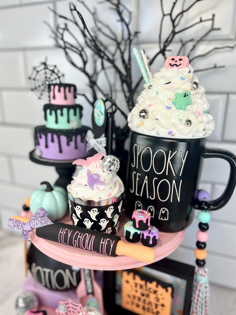 Pastel Halloween Tiered Tray Decor Bundle | Spooky Sweet Halloween ...