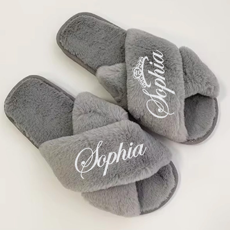 Personalized Fluffy Slippers for Quinceañera, Quince Getting Ready ...