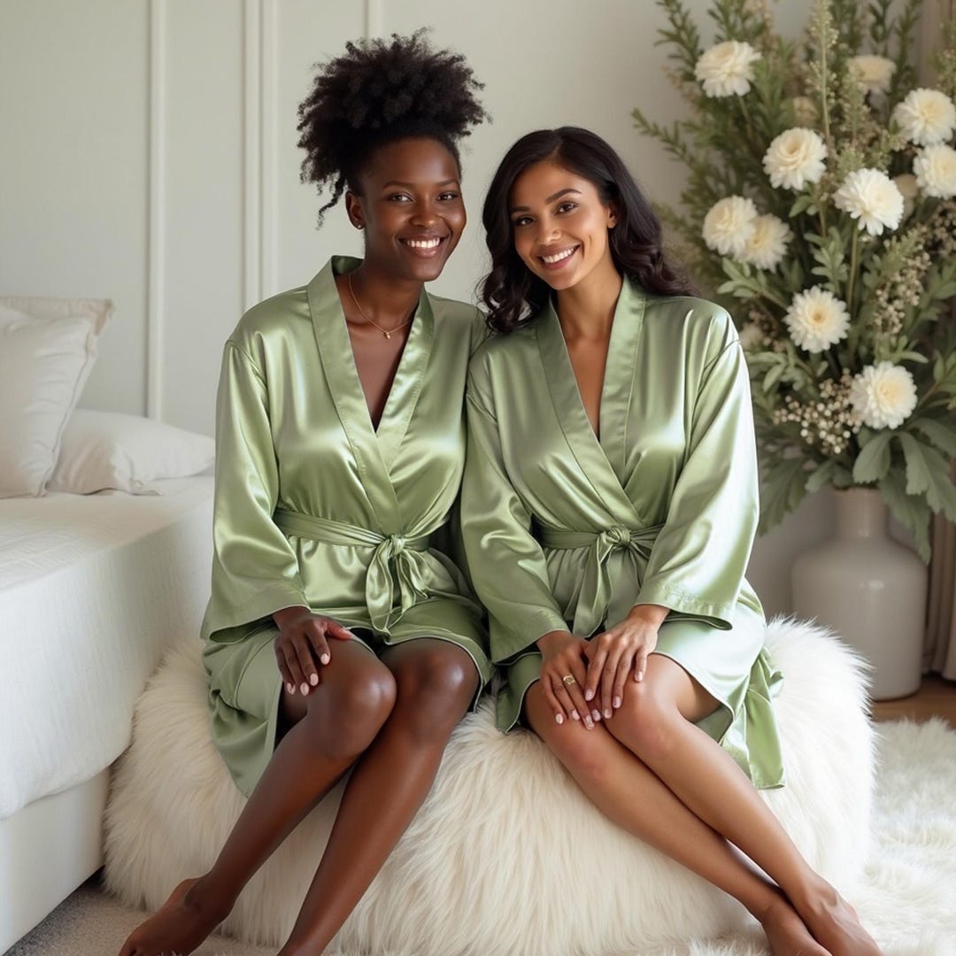 Sage Robes for Bridal Party, Birthdays, Spa Party & More -available in ...