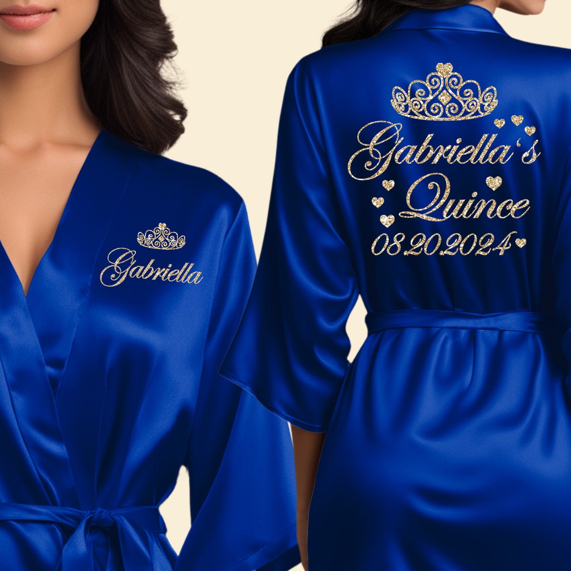 Personalized Mis Quince Robes, Pretty Quinceanera Robes, Robes for ...