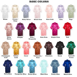Set of 4 Robes, Bridesmaid Robe Set of 4, Personalized Robes, 26 Colors ...