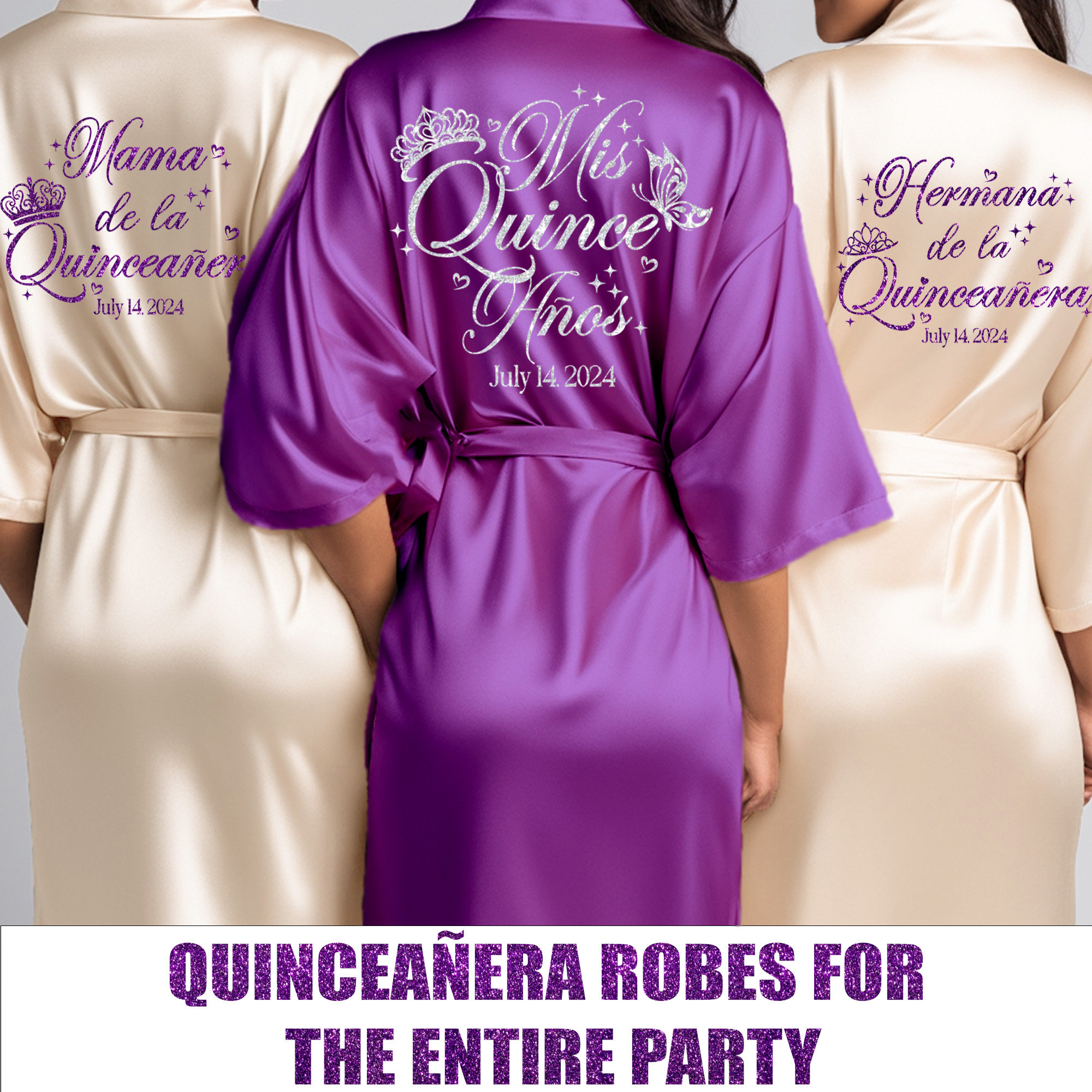 Pretty Quinceanera Robes for the Entire Quince Squad, Custom Mis Quince ...