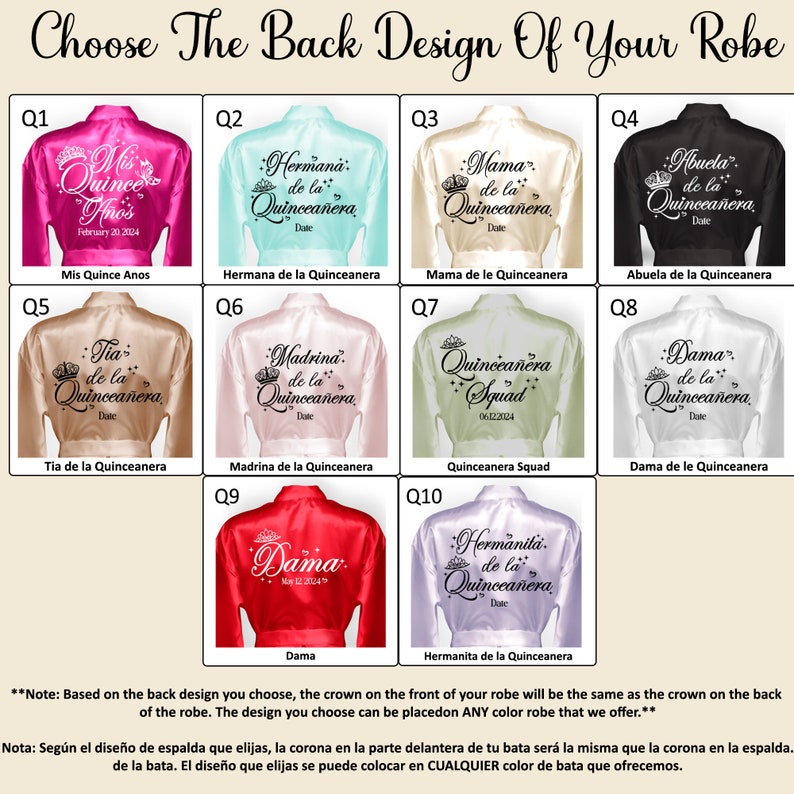 Pretty Quinceanera Robes for the Entire Quince Squad, Custom Mis Quince ...