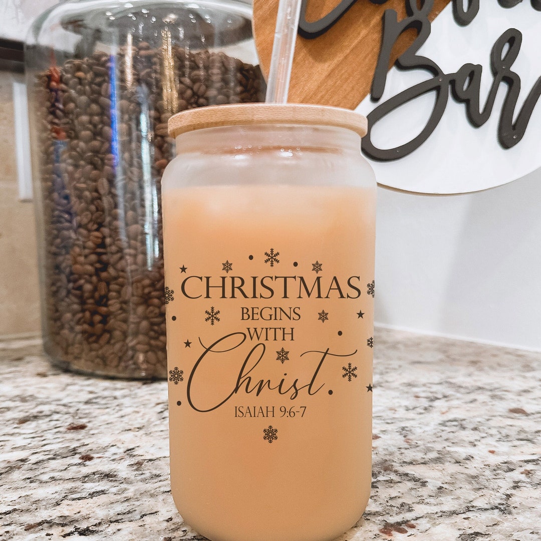 16oz Christmas Frosted Coffee Cup - Christian Coffee Tumbler W Message ...