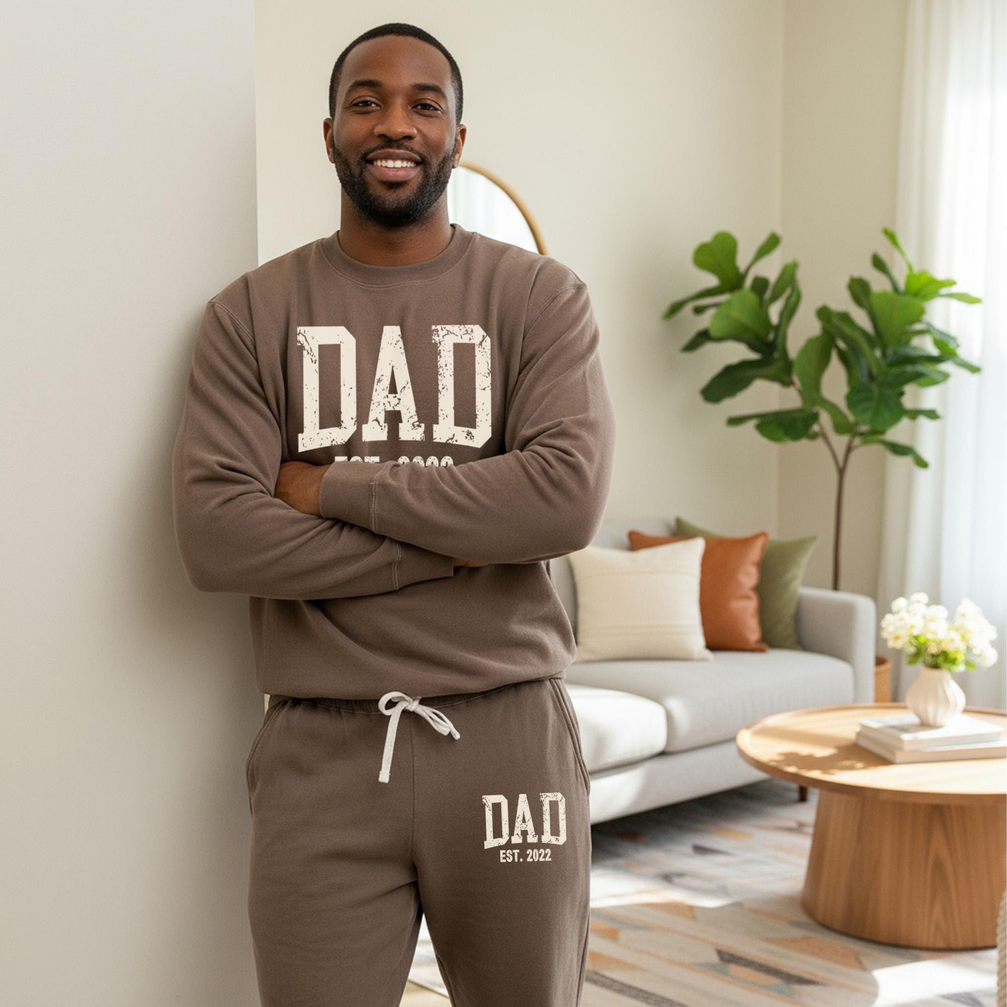 Personalized Dad Apparel Loungewear Set: Custom EST Dad Sweatshirt ...