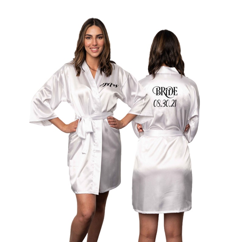 Rush Order Bride Robe Bridesmaid Robes Personalized Satin - Etsy
