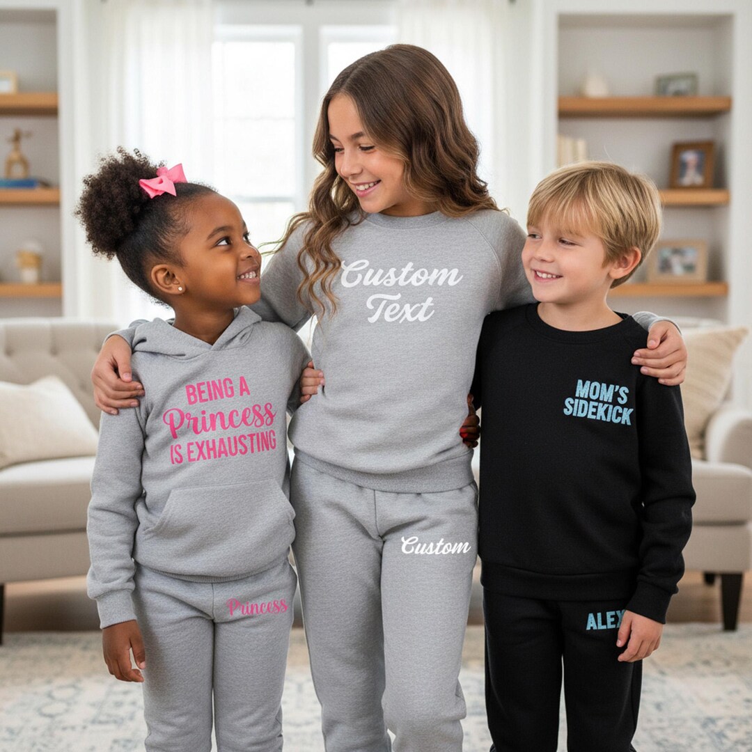 Custom Loungewear Set for Kids - Toddler to Preteen, Personalized Kids ...