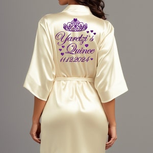 Personalized Mis Quince Robe Set With Slippers, Pretty Quinceanera ...