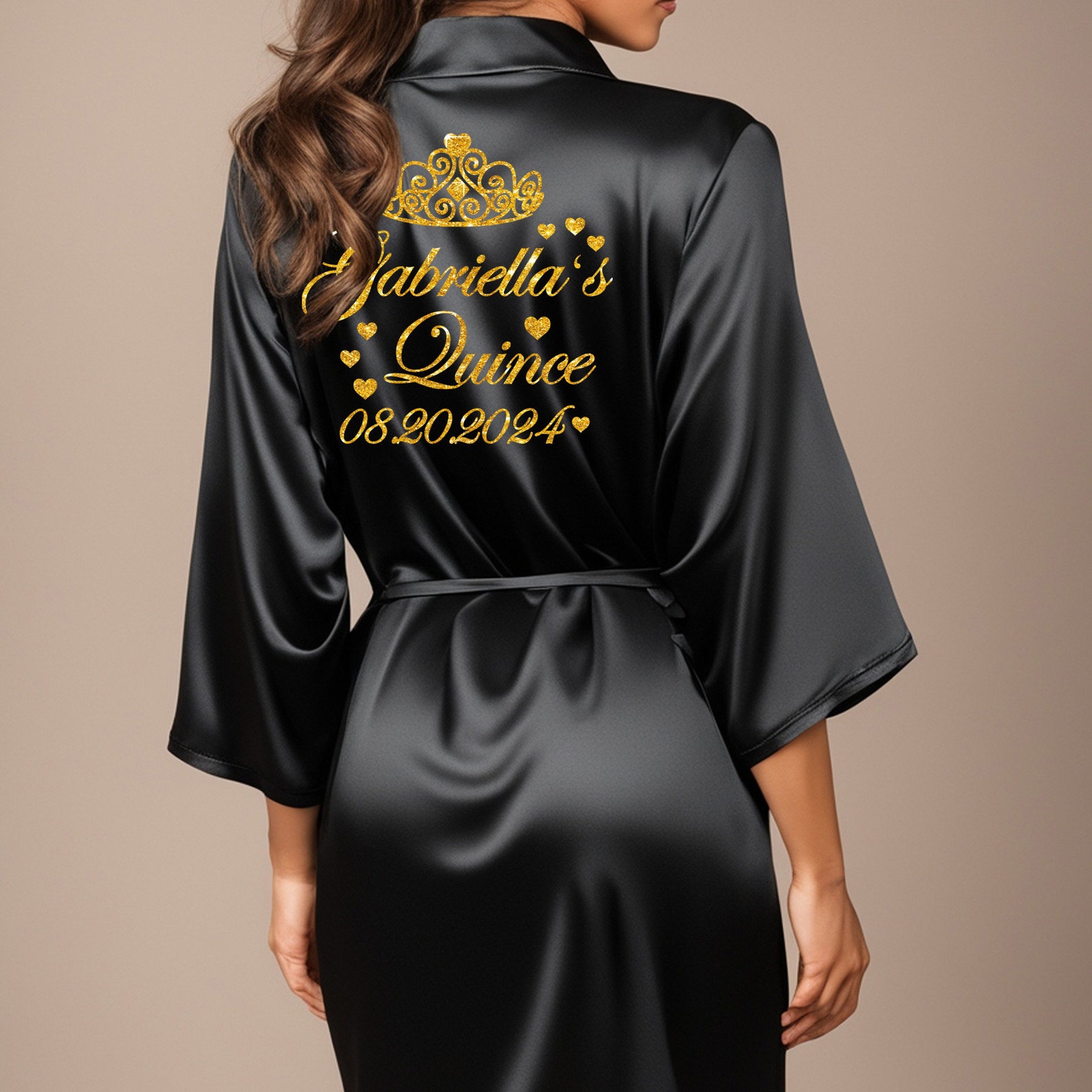 Personalized Mis Quince Robes, Pretty Quinceanera Robes, Robes for ...