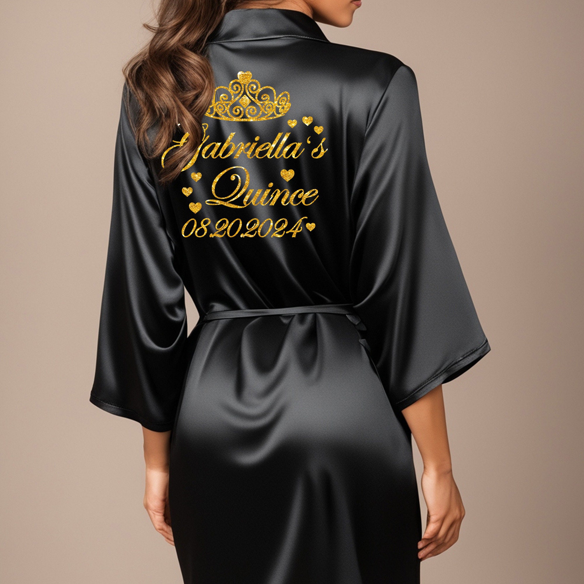 Personalized Mis Quince Robes, Pretty Quinceanera Robes, Robes for ...