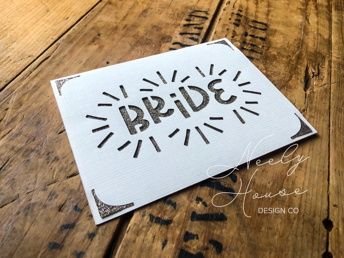 Bride Card SVG Wedding Bridal Shower Card SVG Joy Explore - Etsy