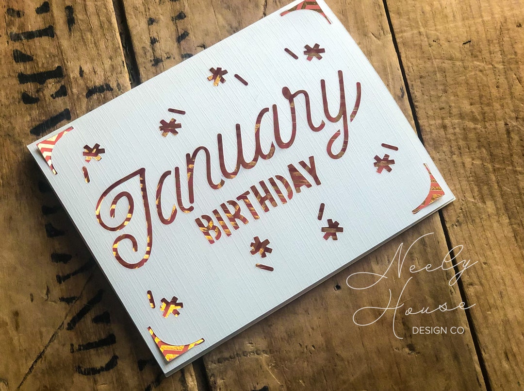 Cricut Joy January Birthday Card | Simple Card SVG | January Birthday ...