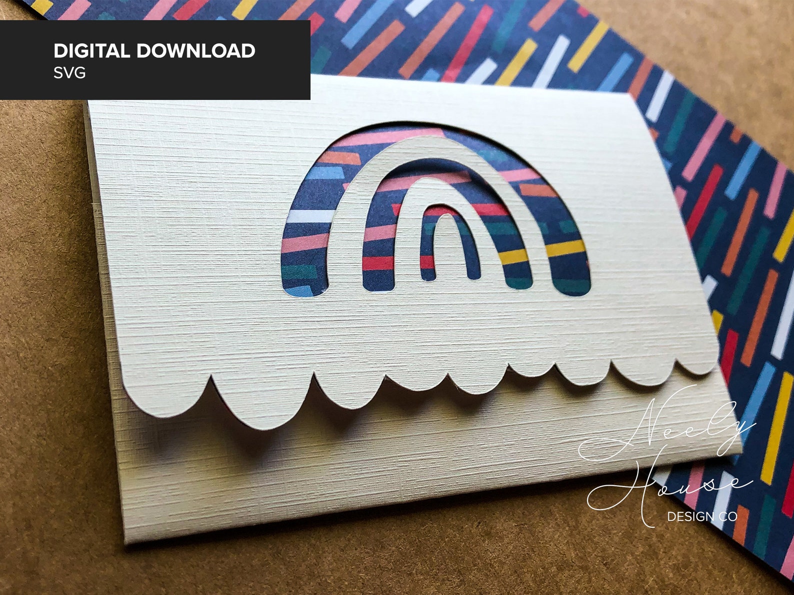 Boho Rainbow Gift Card Holder Cricut Mini Cut Out Card SVG | Etsy