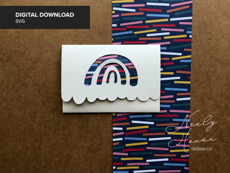 Boho Rainbow Gift Card Holder Cricut Mini Cut Out Card SVG | Etsy