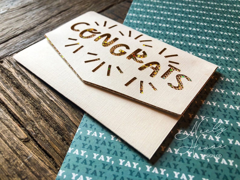 Congrats Gift Card Holder SVG Money Holder Template SVG File Instant ...