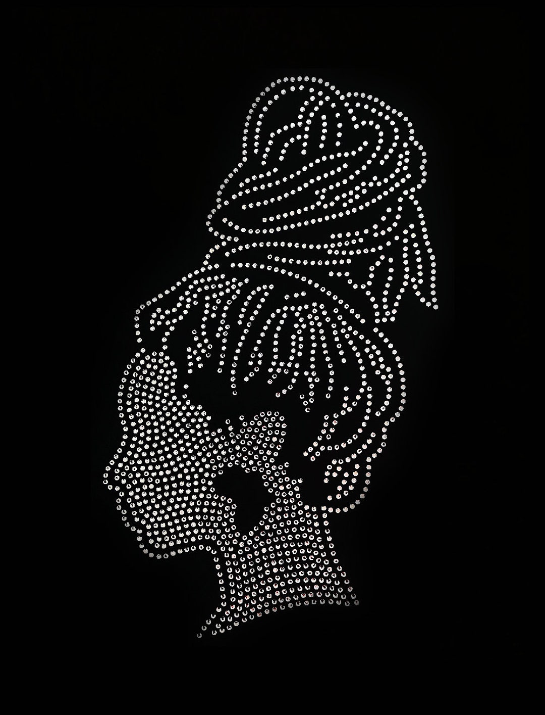 Braids Dreadlock Bun Life Lady Locs Braids Updo Lady Iron-on Rhinestone ...