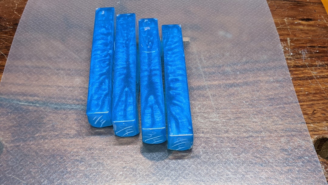Light Blue Color Pressure Cast to 85psi Alumilite Pen Blanks in ...