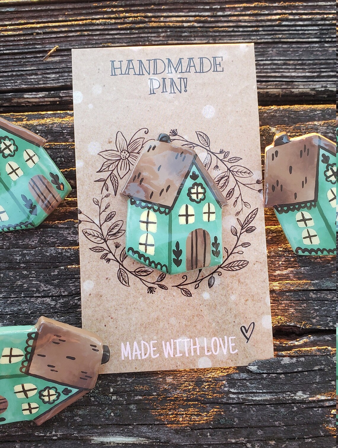 Cottagecore Cozy Handmade Clay Pins - Etsy