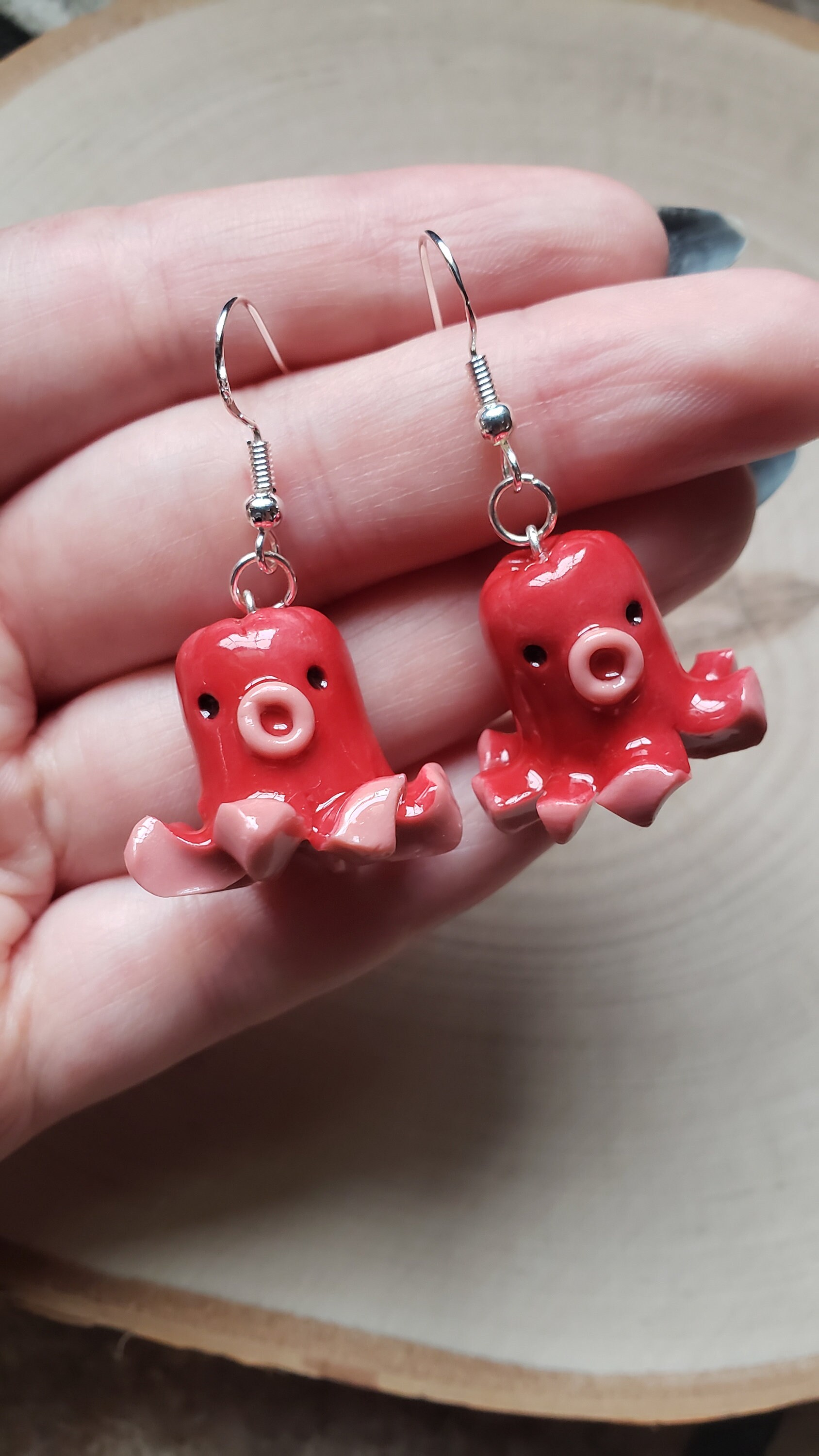 Hot Dog Octopus Bento Box Clay Food Dangle Earrings | Hypoallergenic ...