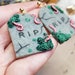 Spooky RIP Gravestone Tombstone Worm Halloween Clay Dangle Earrings ...