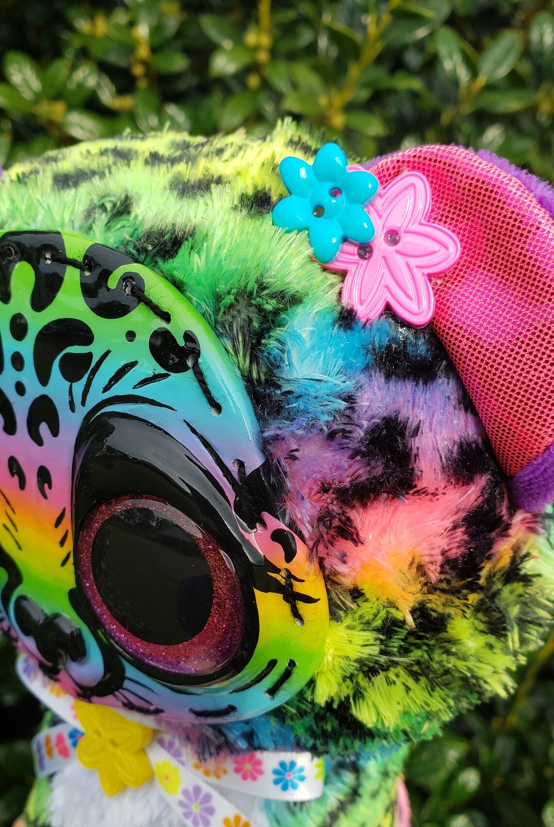 Clay Face Rainbow Cheetah Upcycled Plush - Etsy