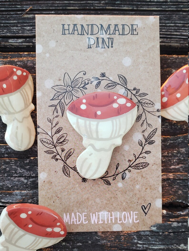 Cottagecore Cozy Handmade Clay Pins | Etsy