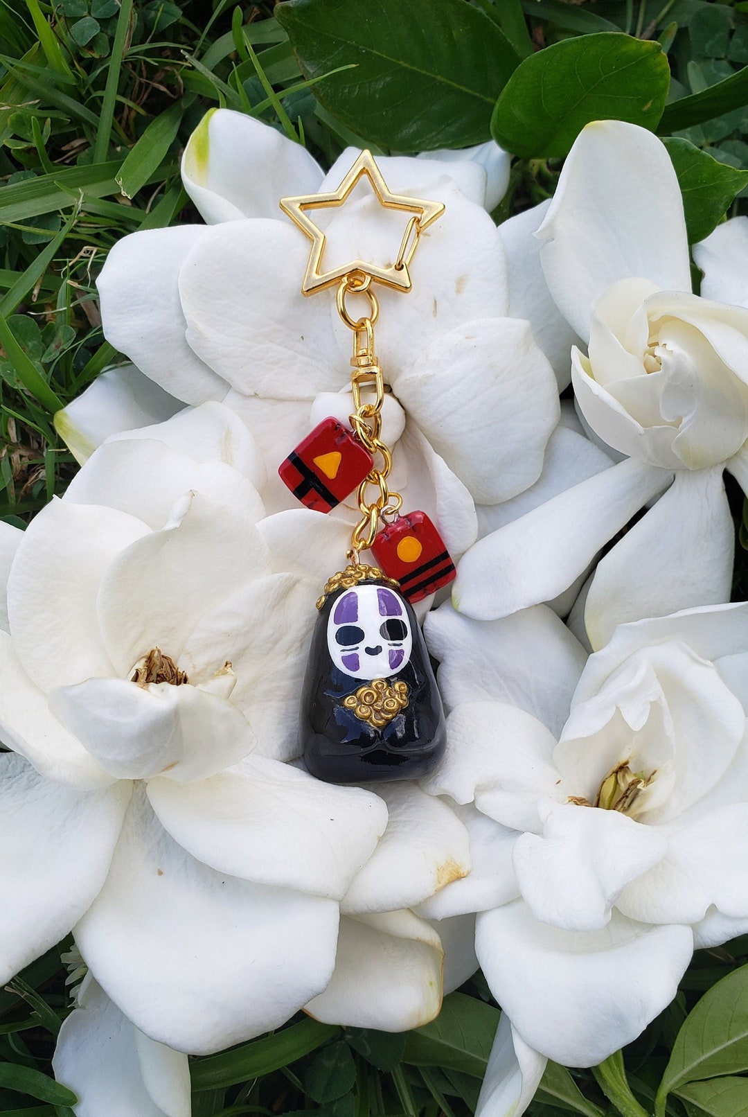 No Face Spirited Away Bath Token Clay Keychain Clay Figurine - Etsy