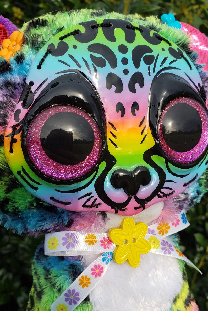 Clay Face Rainbow Cheetah Upcycled Plush - Etsy