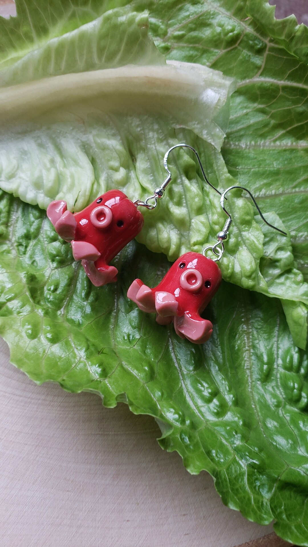 Hot Dog Octopus Bento Box Clay Food Dangle Earrings | Hypoallergenic ...