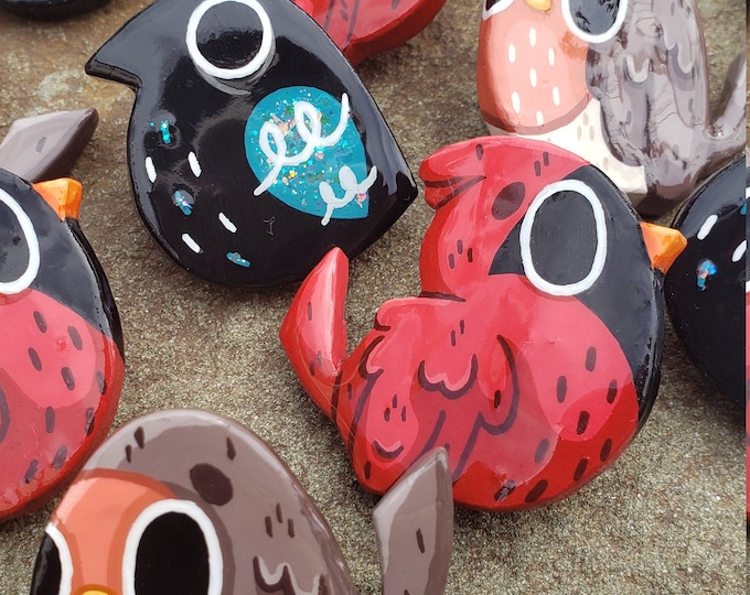 Bird Handmade Clay Pins - Etsy