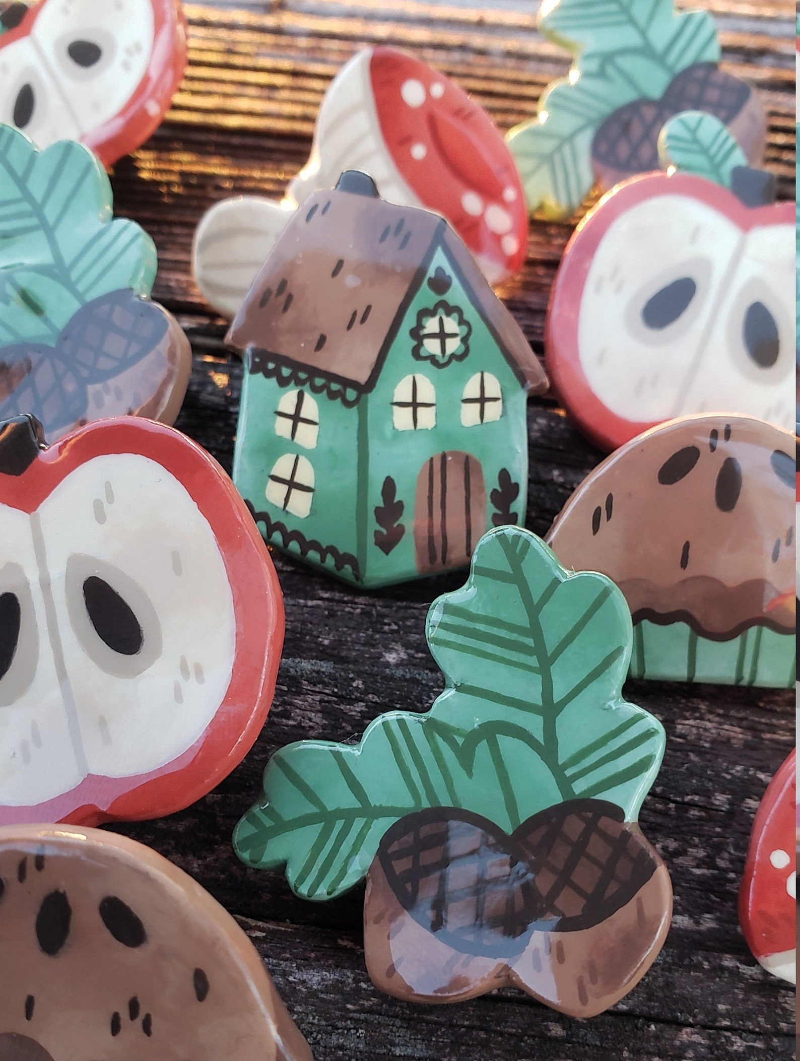 Cottagecore Cozy Handmade Clay Pins - Etsy