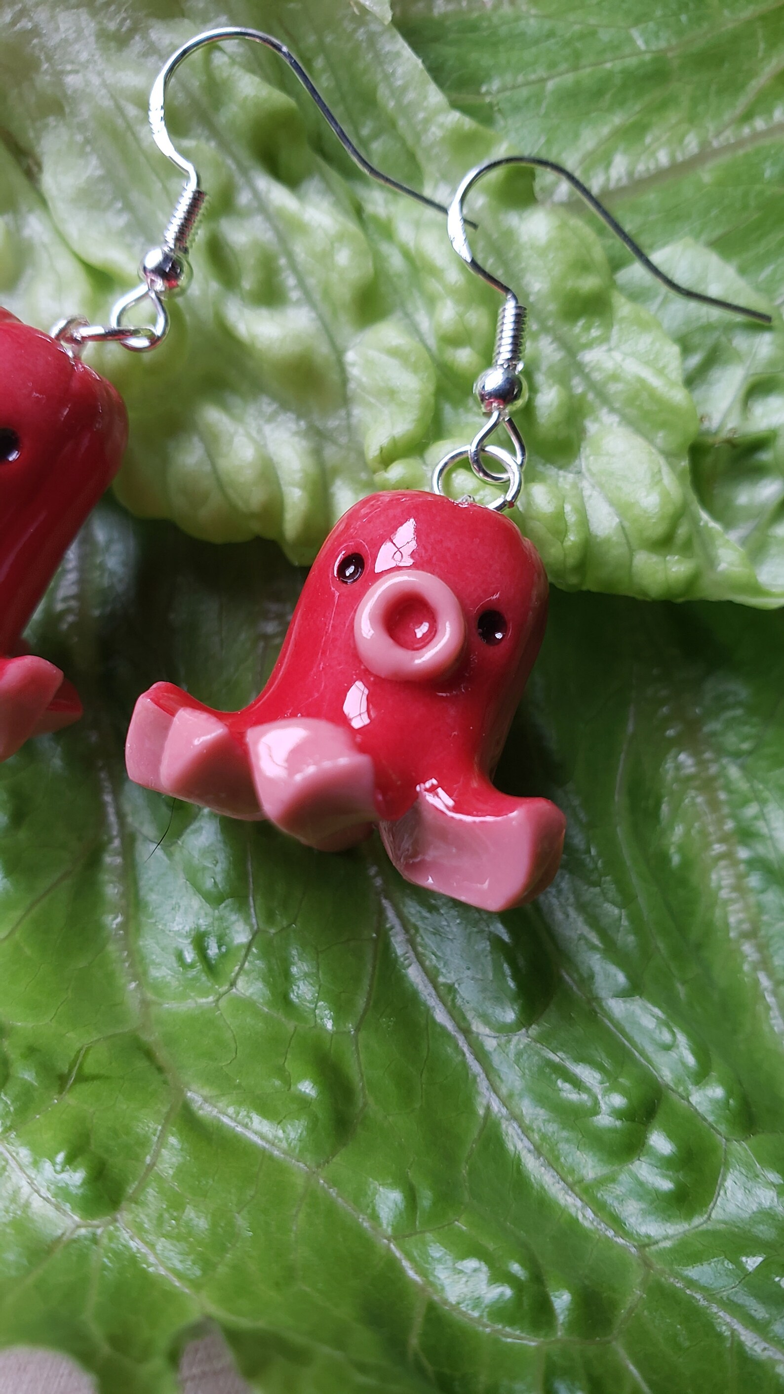 Hot Dog Octopus Bento Box Clay Food Dangle Earrings | Hypoallergenic ...