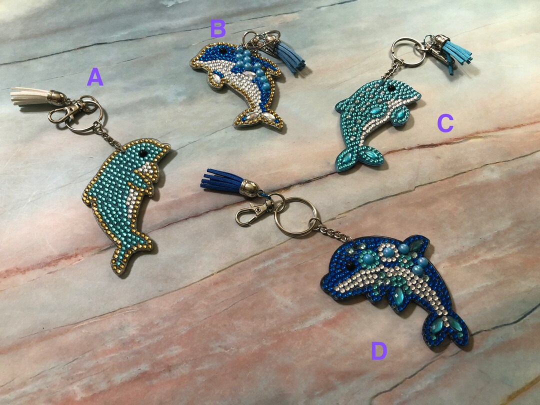 Dolphin Rhinestone Keychain/decorative - Etsy