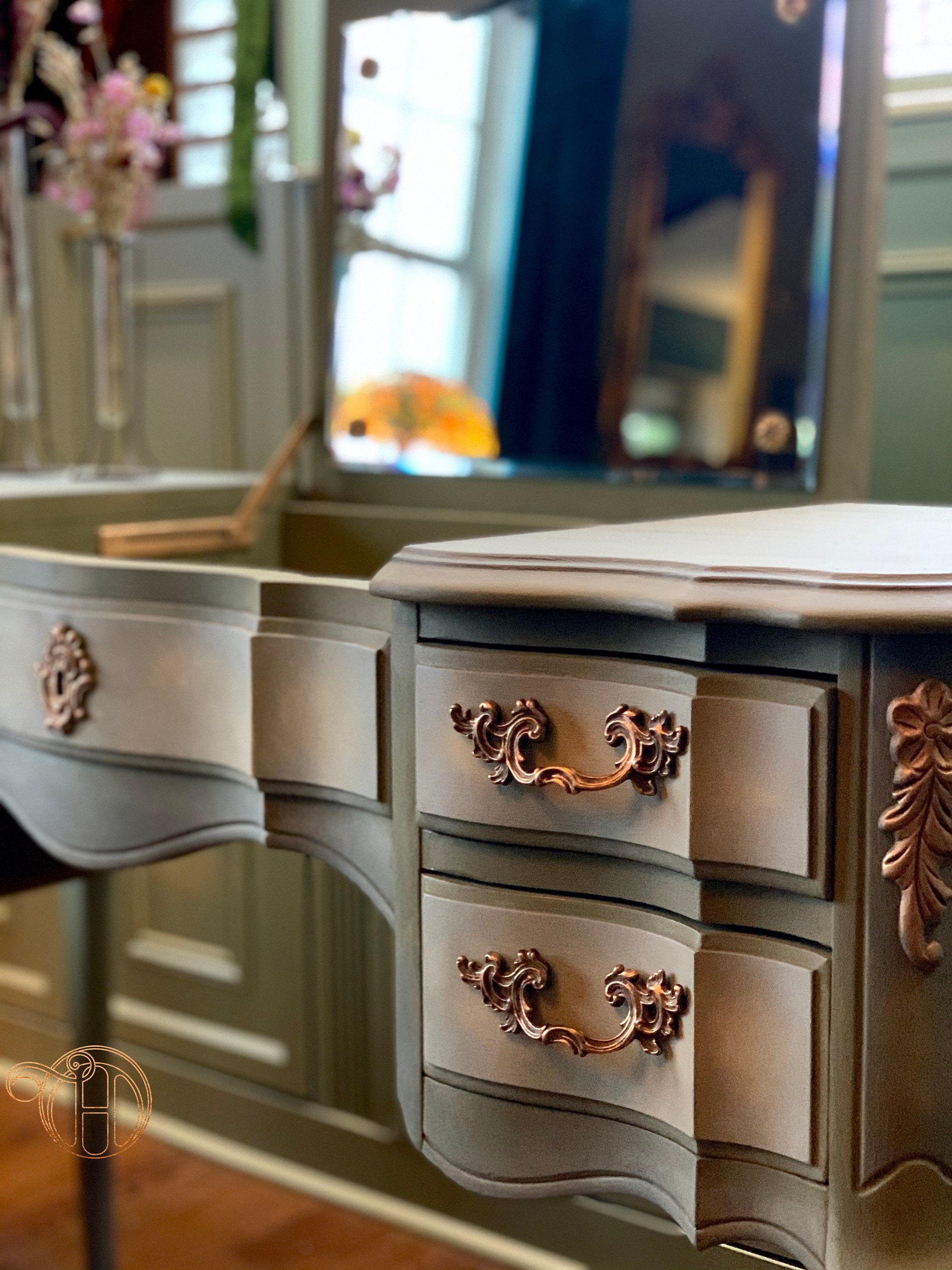 SOLD! JULIETTE: Hand Painted French Provincial Vanity - Etsy
