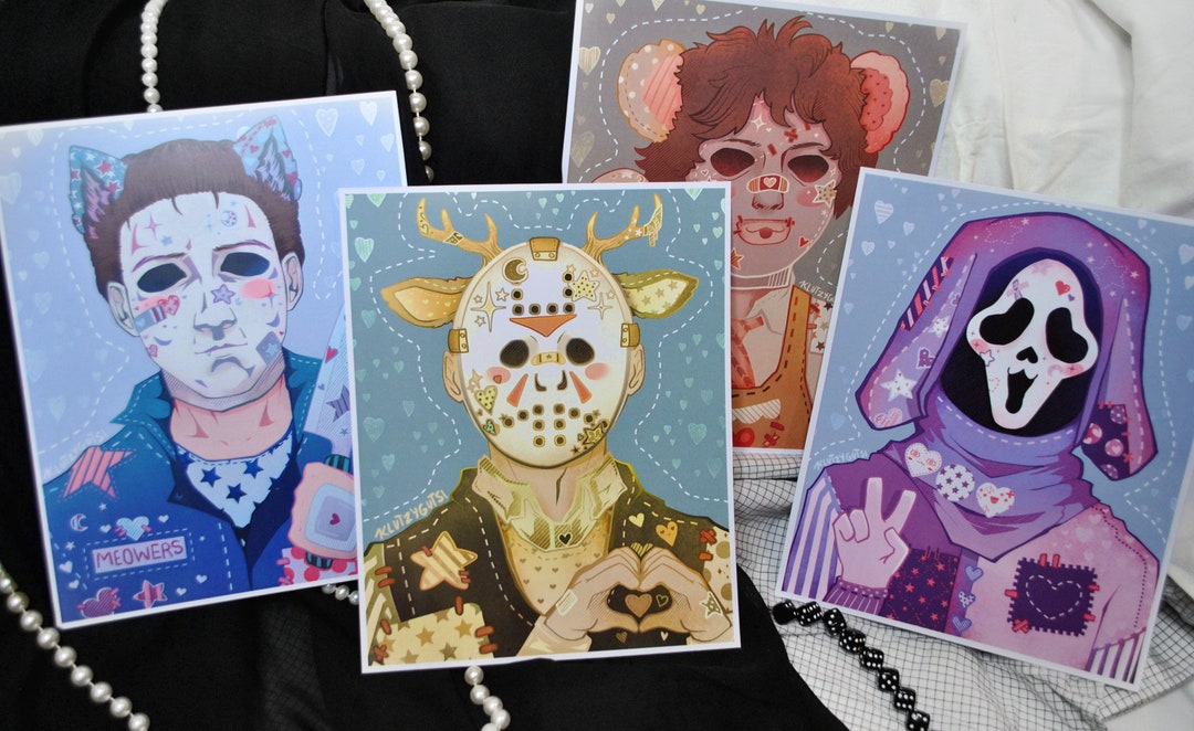 Animal Plush Slashers CUTE Horror Prints Iconic Kawaii - Etsy