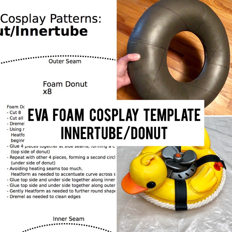 Cosplay Patterns // EVA Foam Inner Tube Donut Shape Template // DIY PDF ...