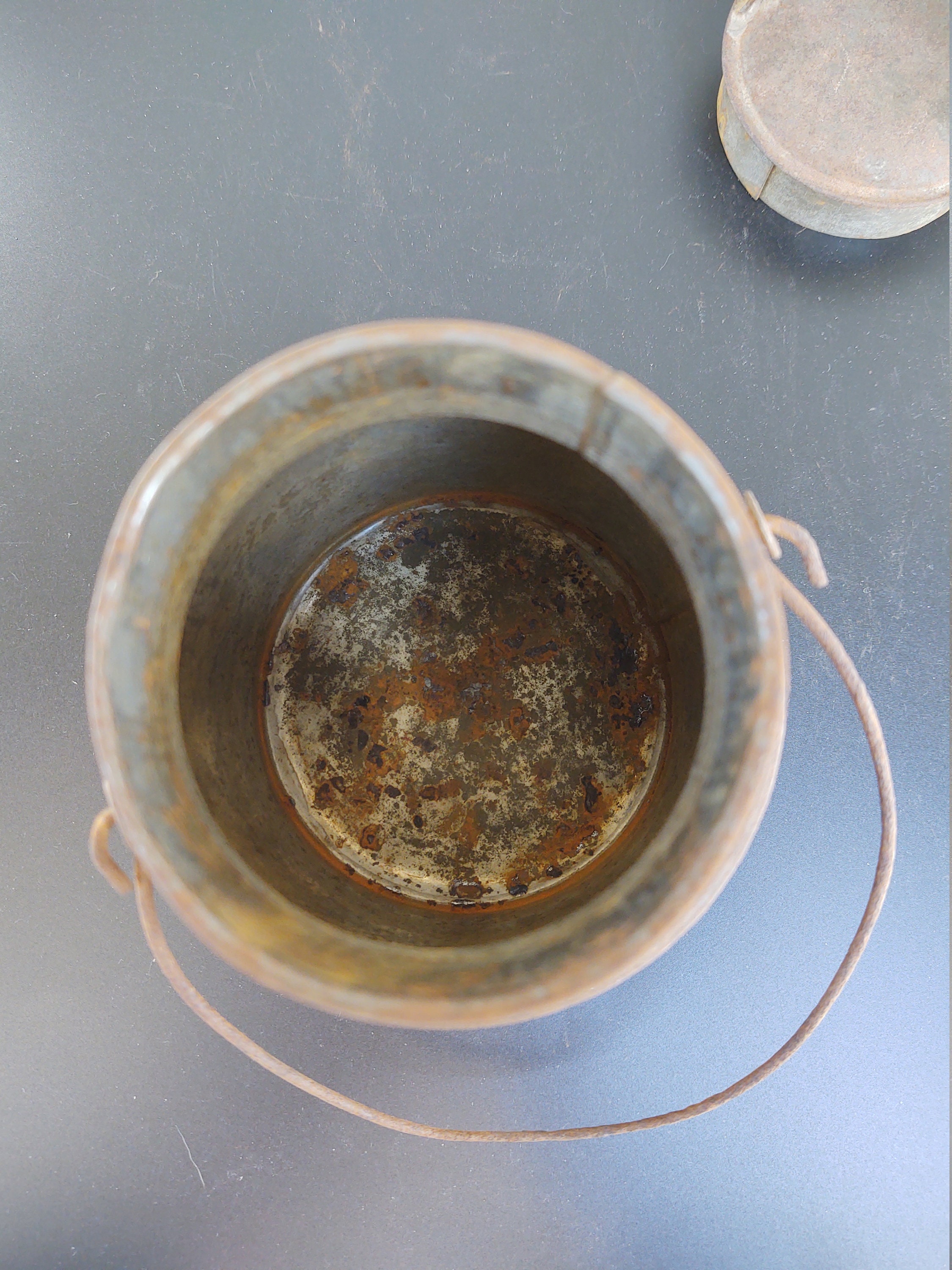 Small Antique Tin Covered Cream Can | Etsy